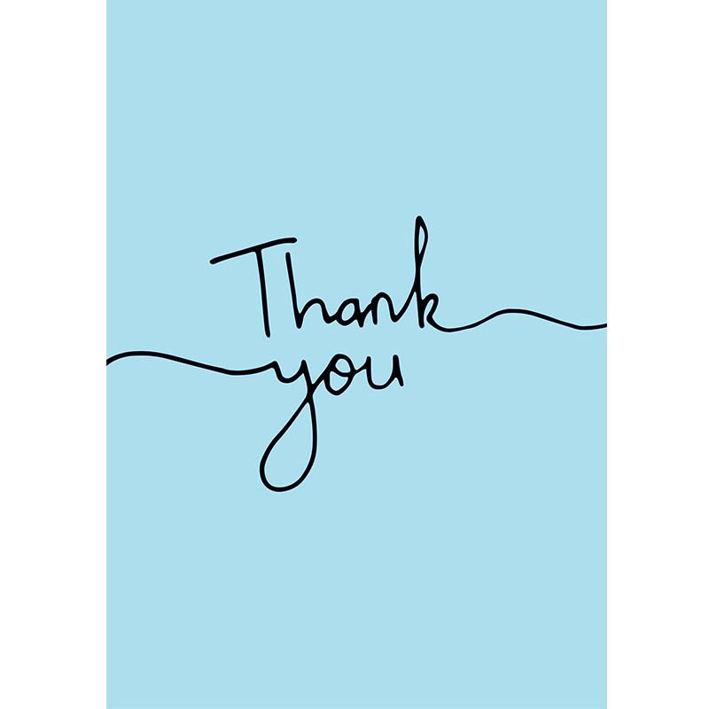 Blue Thank You - Card - Gifts and Hampers - Online gift shop