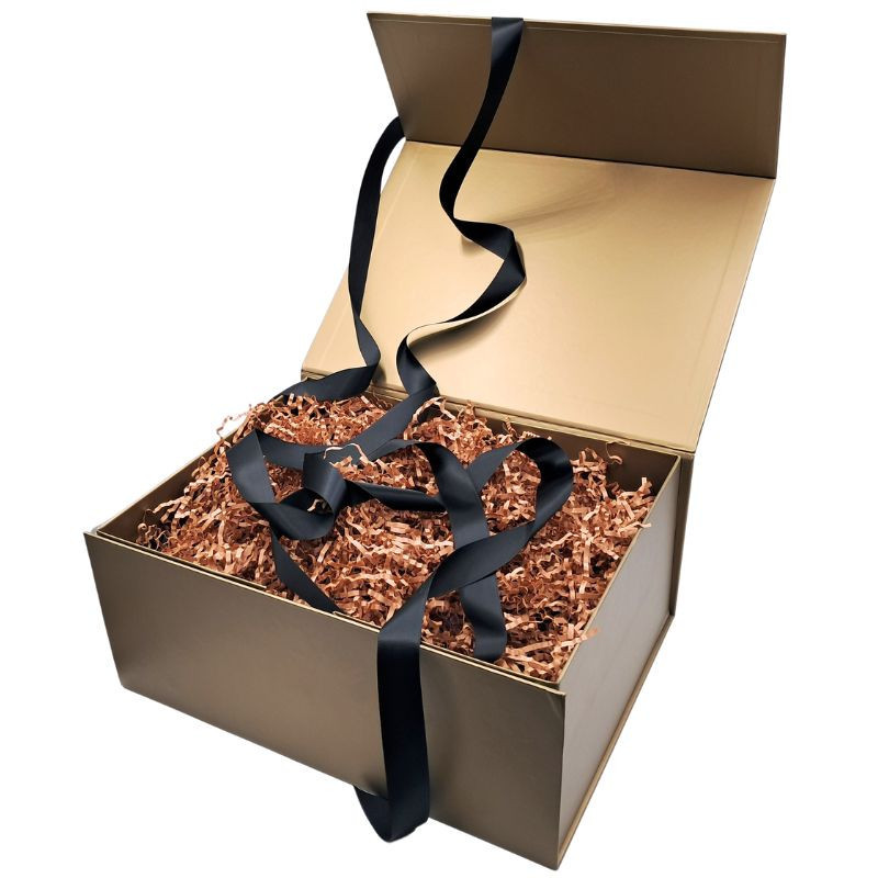 Gold Magnetic Gift Box & Satin Ribbon - Gifts and Hampers - Online gift ...