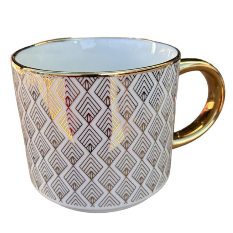 Gold Diamond Pattern Ceramic Mug - Gifts and Hampers - Online gift shop