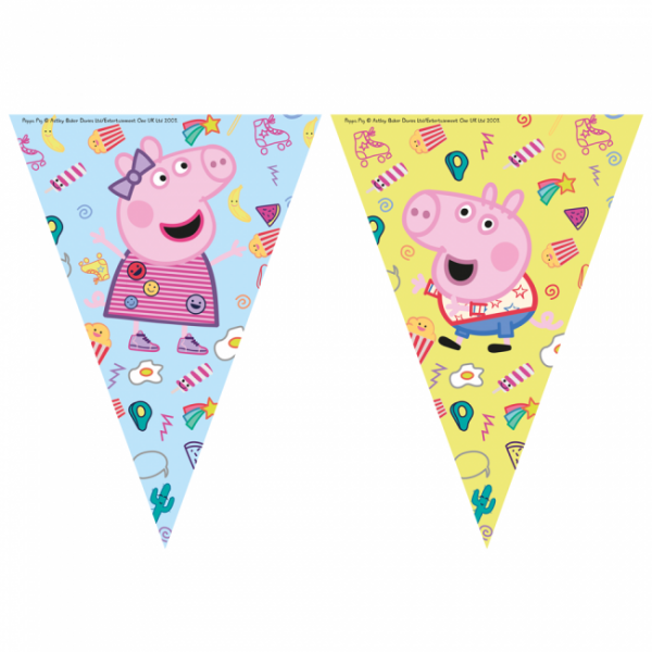 Peppa Pig Flag Bunting - Party Supplies - PartyLady